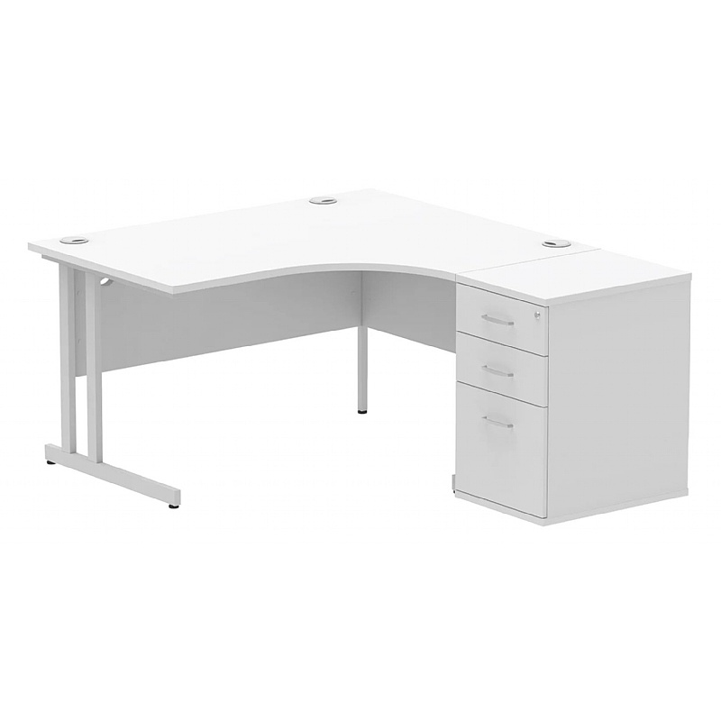 Focus Ergonomic Radial Office Desks with Desk End Drawers from our ...
