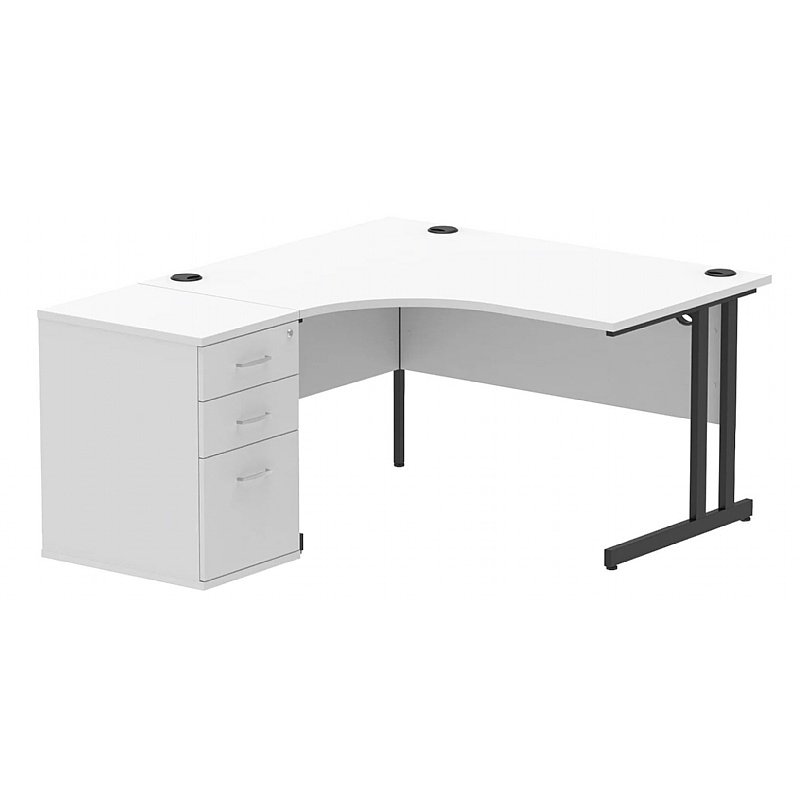 Focus Ergonomic Radial Office Desks with Desk End Drawers from our ...