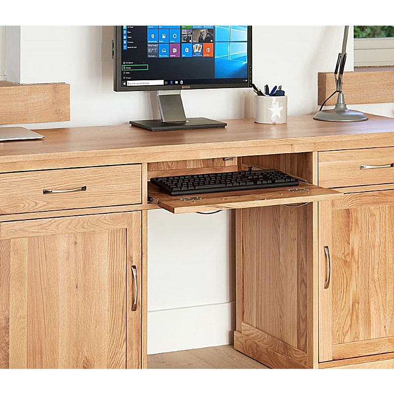 Mobel Oak Solid Wood Large Twin Pedestal Home Office Desk from our Home ...