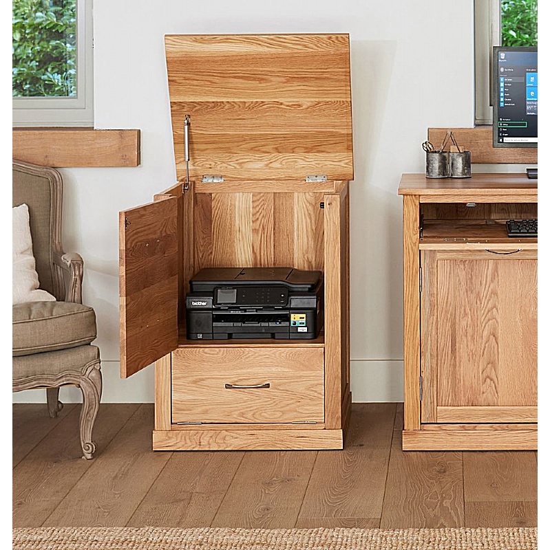 Mobel Oak Solid Wood Printer Cupboard from our Office Cupboards range.