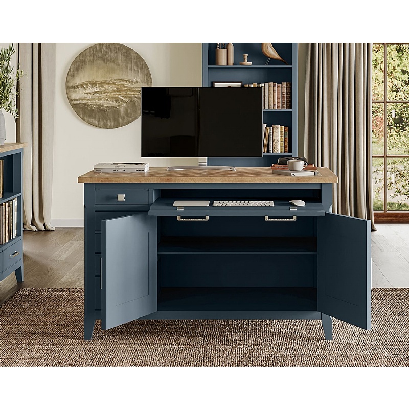 Signature Blue Solid Wood Hidden Home Office Desk from our Home ...