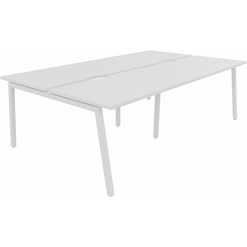 Linux II 4 Person A-Frame Rectangular Back to Back Bench Desks from our ...