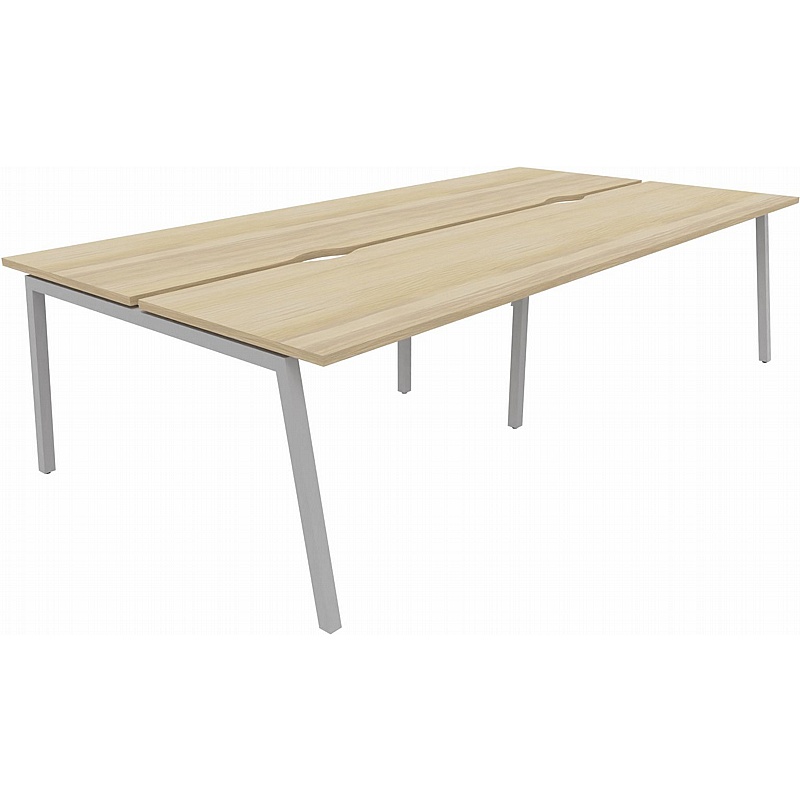 Linux II 4 Person A-Frame Rectangular Back to Back Bench Desks from our ...