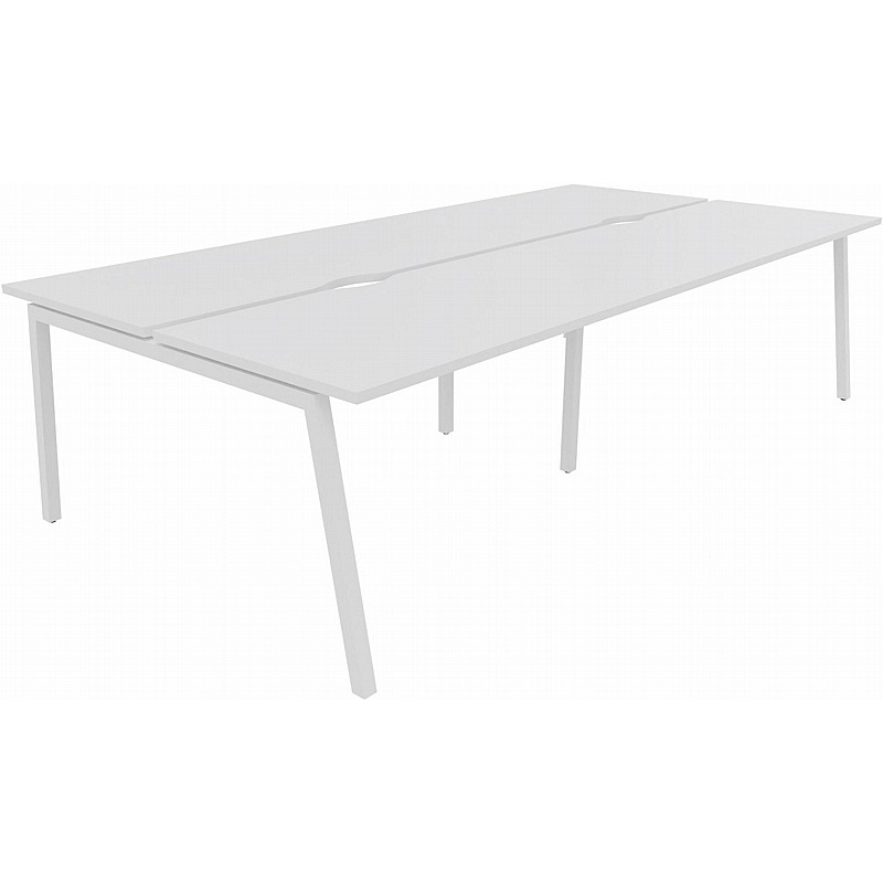 Linux II 4 Person A-Frame Rectangular Back to Back Bench Desks from our ...