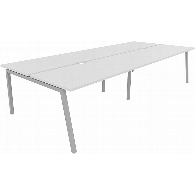 Linux II 4 Person A-Frame Rectangular Back to Back Bench Desks from our ...
