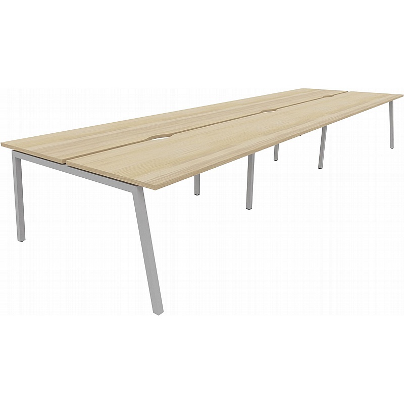 Linux II 6 Person A-Frame Rectangular Back to Back Bench Desks from our ...
