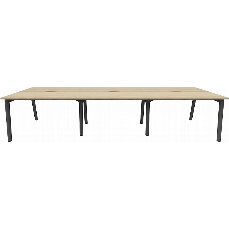 Linux II Scandi 6 Person A-Frame Rectangular Back to Back Bench Desks ...