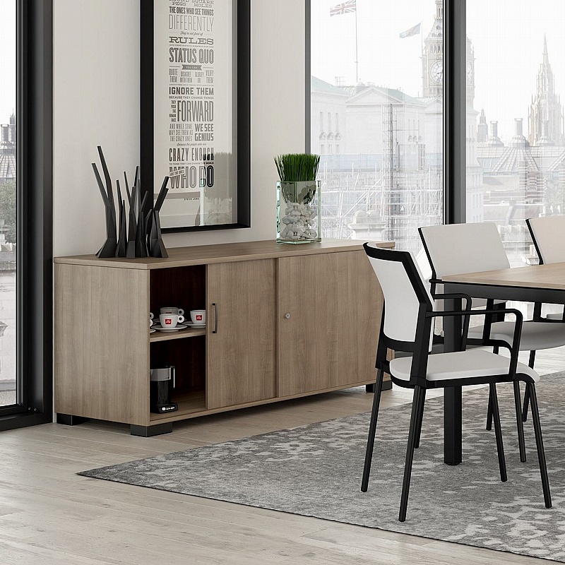 Elite Desk High Sliding Door Credenza Storage Unit from our Office ...
