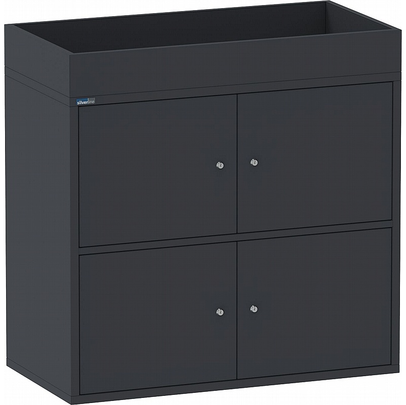 Silverline M:Line 4 Person Metal Personal Lockers with Planter from our ...