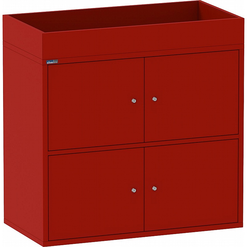 Silverline M:Line 4 Person Metal Personal Lockers with Planter from our ...