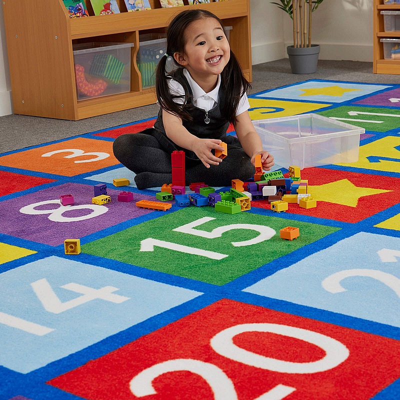Large Numbers Rectangular Placement Carpet from our School Carpets ...