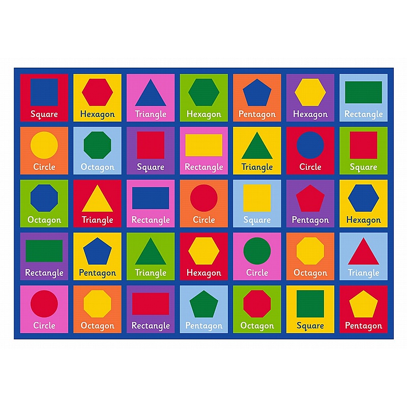Large Shapes Rectangular Placement Carpet from our School Carpets, Mats ...