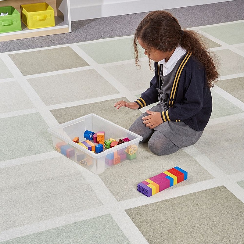 Large Neutral Squares Rectangular Placement Carpet from our School ...