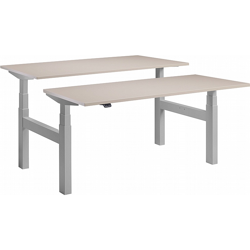 Duo Dual Motor Height Adjustable 2 Person Rectangular Back to Back ...