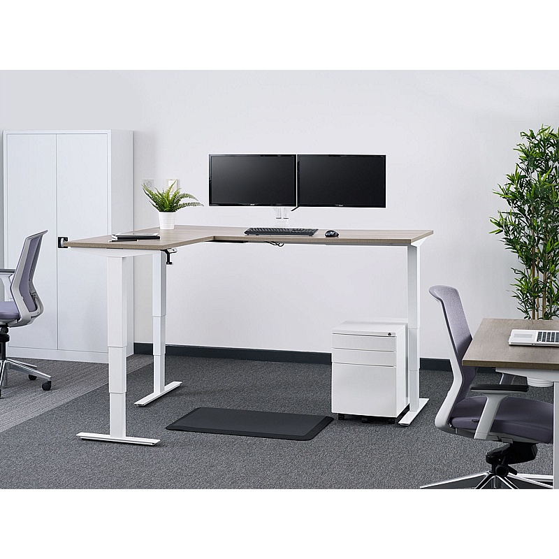 Advance Triple Motor Electric Height Adjustable Corner Office Desks ...