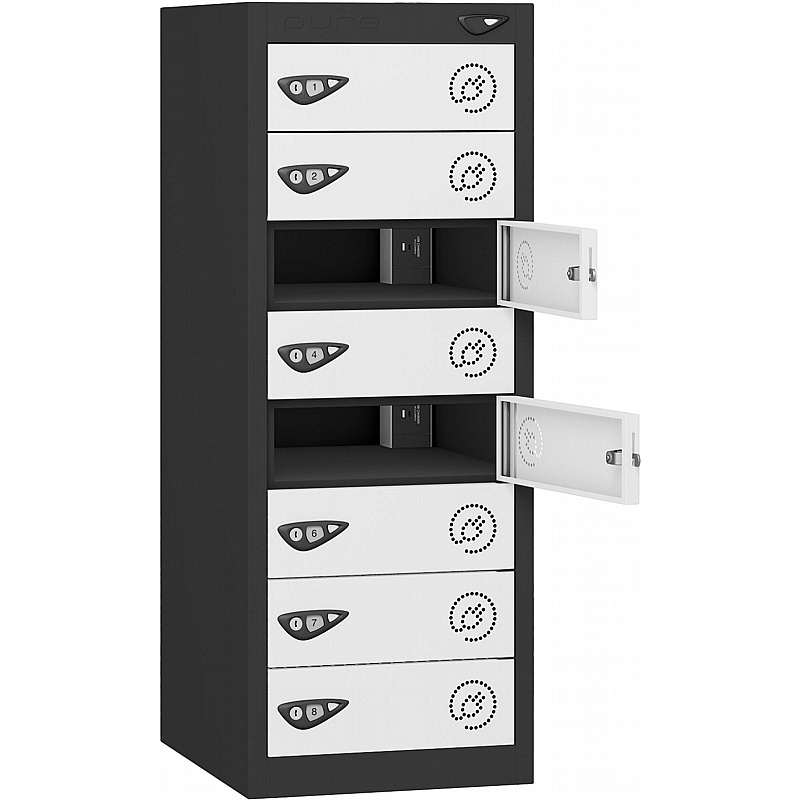 Pure Power Low 8 Compartment Laptop and Tablet Charging Lockers with ...
