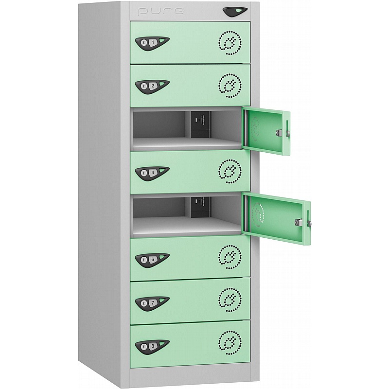 Pure Power Low 8 Compartment Laptop and Tablet Charging Lockers with ...