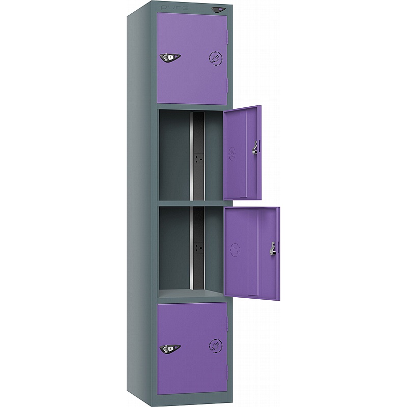 Pure Power 4 Compartment High Capacity Charging Lockers with Hasp and ...