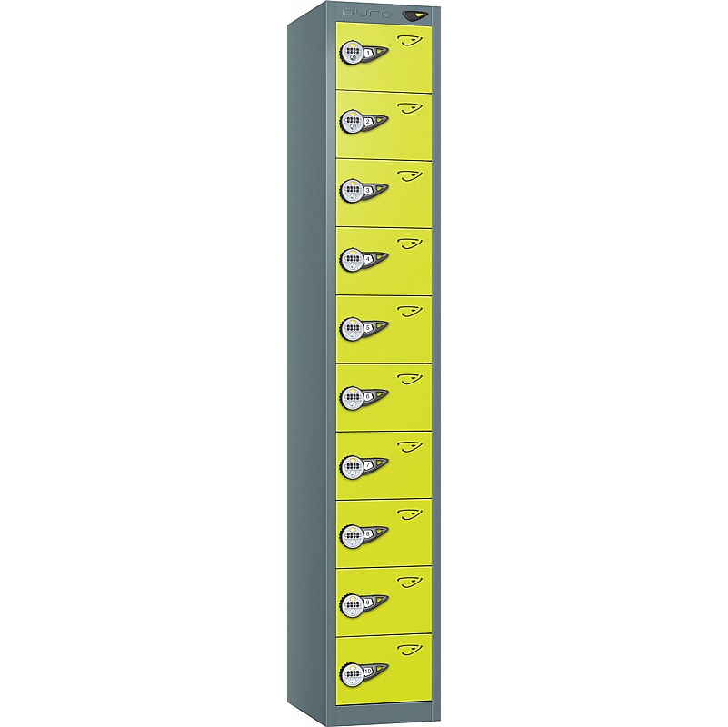 Pure Antibacterial 10 Compartment Personal Effects Lockers with Manual ...