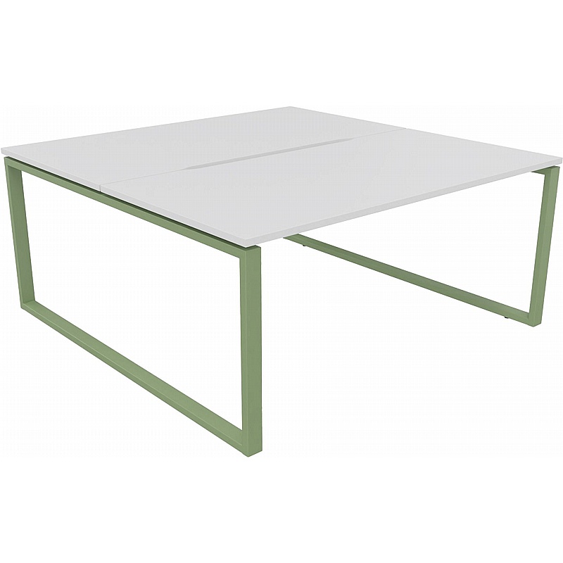 Apex 2 Person Hoop Leg Rectangular Back to Back Bench Desks from our ...