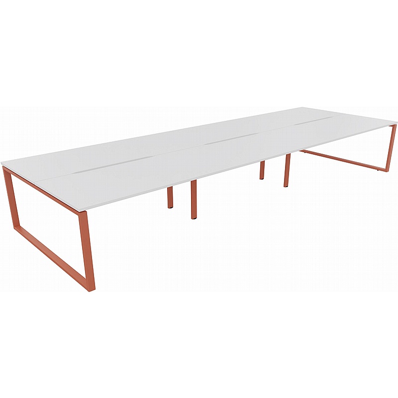 Apex 6 Person Hoop Leg Rectangular Back to Back Bench Desks from our ...