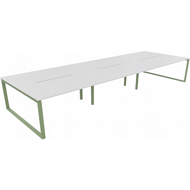 Apex 6 Person Hoop Leg Rectangular Back to Back Bench Desks from our ...