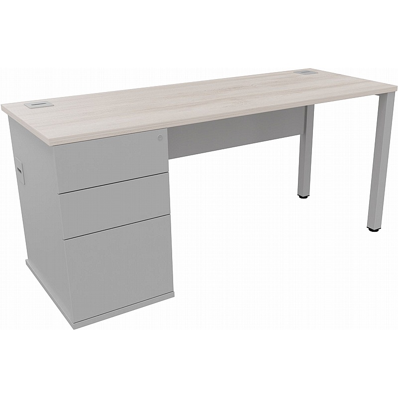 Analog Duo Shallow Rectangular Desk with Pedestal from our Rectangular ...