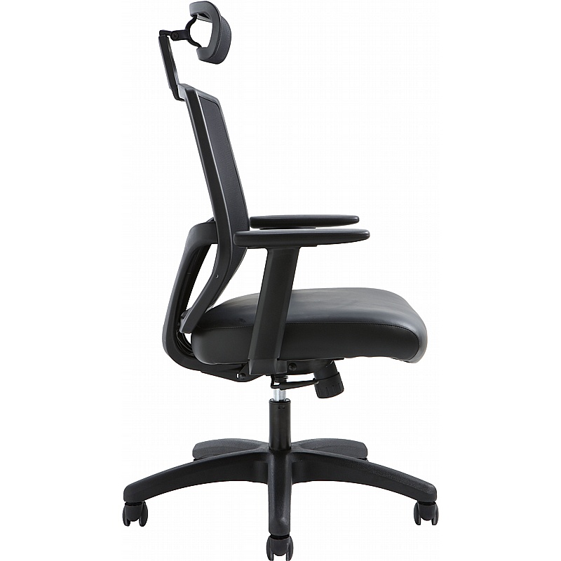Evo Mesh & Top Leather Executive Office Chair with Pocket Sprung Seat ...