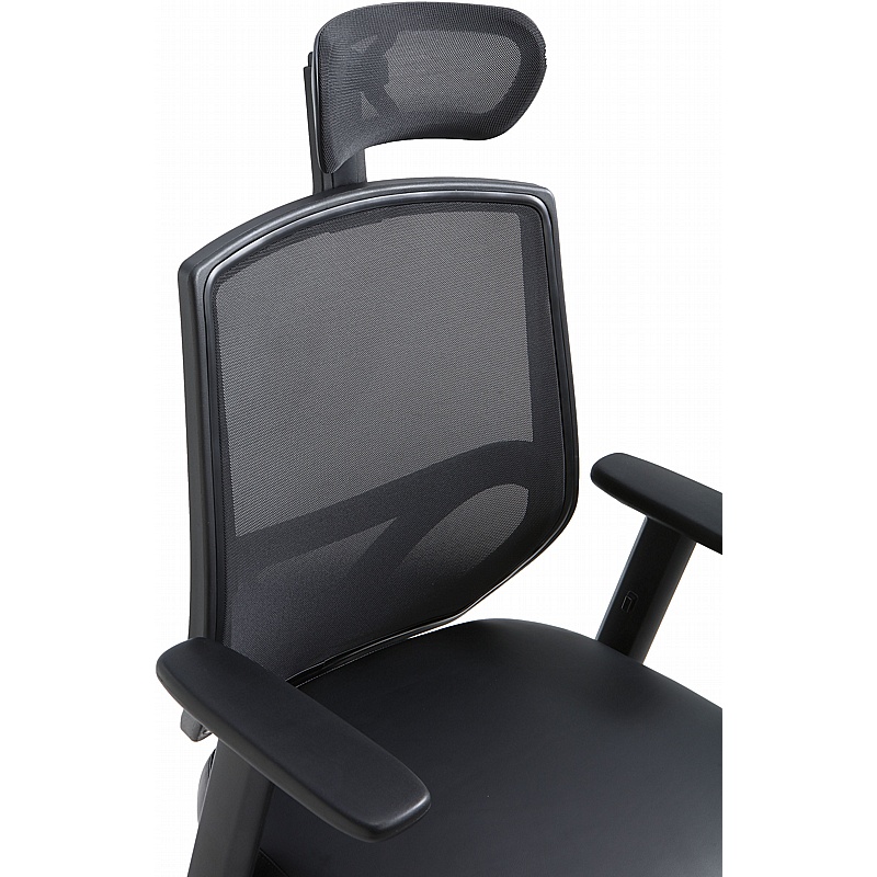 Evo Mesh & Top Leather Executive Office Chair with Pocket Sprung Seat ...