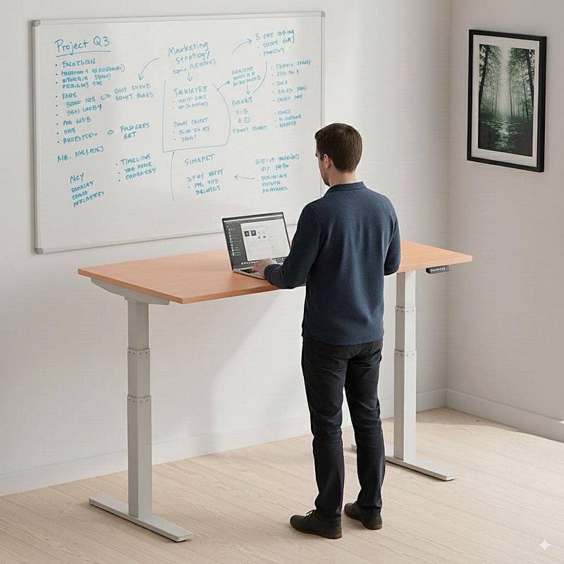 Air Shallow Electric Height Adjustable Office Desks from our Sit-Stand ...