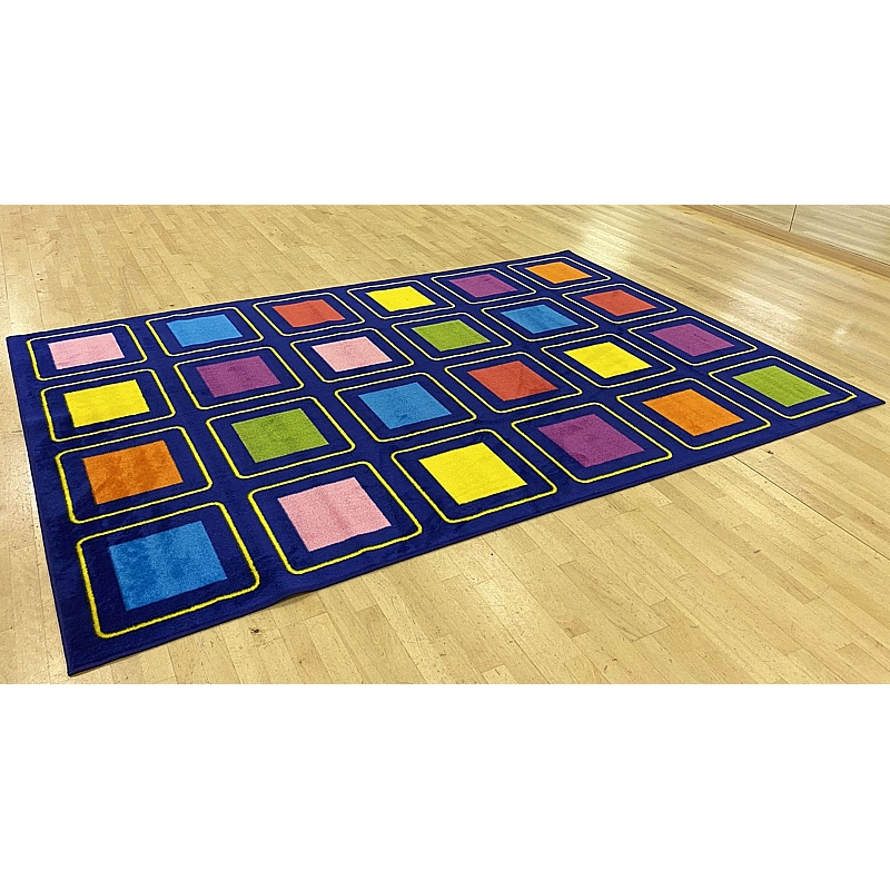 KinderColour Squares Placement Carpet from our School Carpets, Mats ...