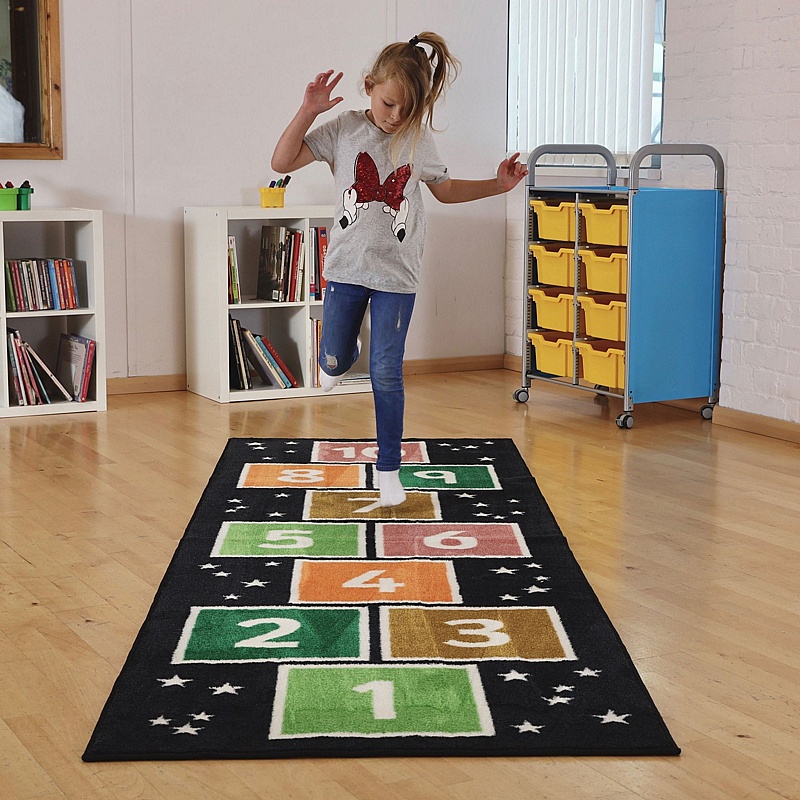 Kinder Number Hopscotch Runner Placement Carpet from our School Carpets ...