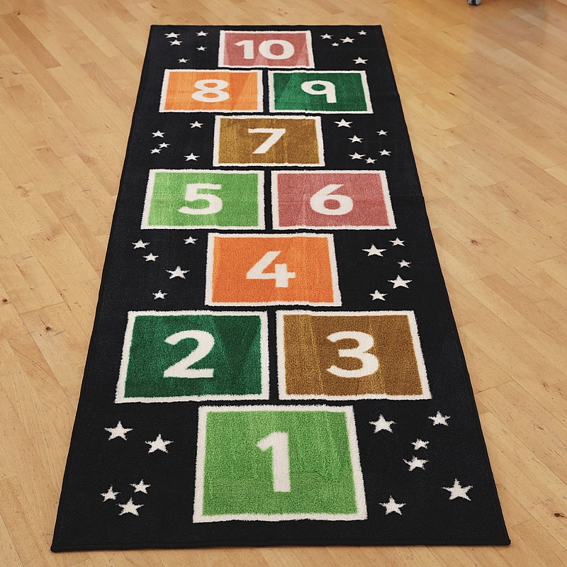 Kinder Number Hopscotch Runner Placement Carpet from our School Carpets ...