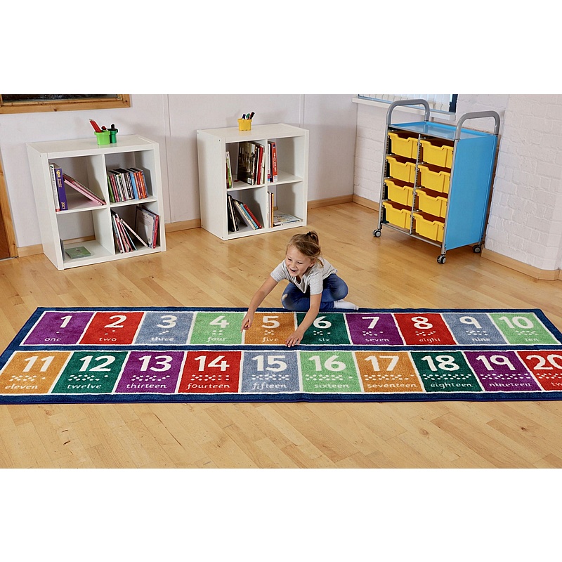 Kinder Numbers 1 to 20 Runner Placement Carpet from our School Carpets ...