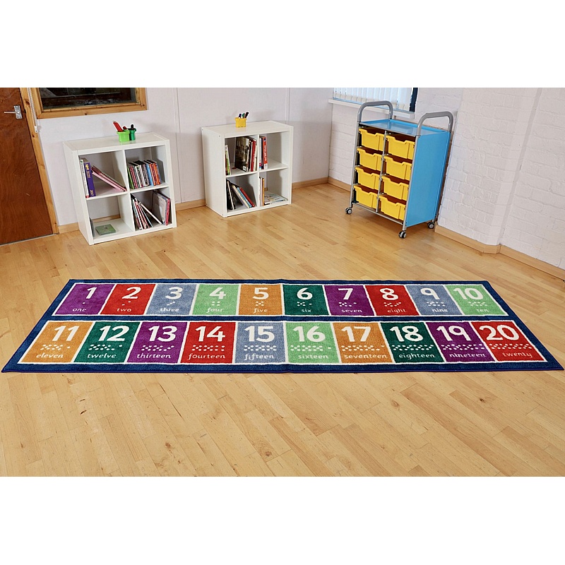 Kinder Numbers 1 to 20 Runner Placement Carpet from our School Carpets ...