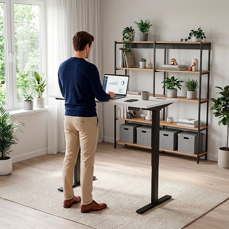 Horizon Compact Dual Motor Electric Height Adjustable Sit Stand Office ...